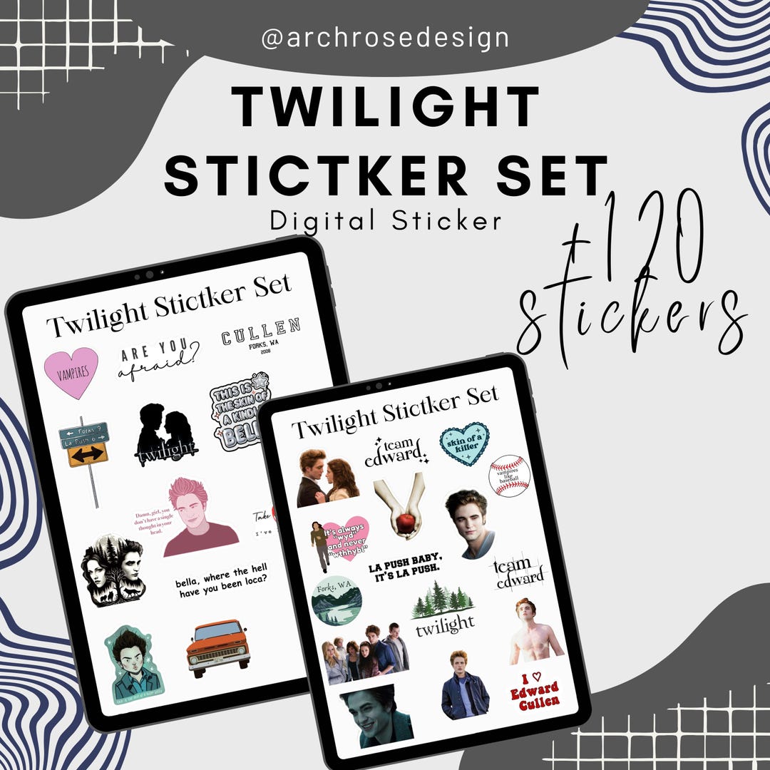 Twilight Saga Sticker Pack: Vampire & Werewolf PNG Designs (digital ...