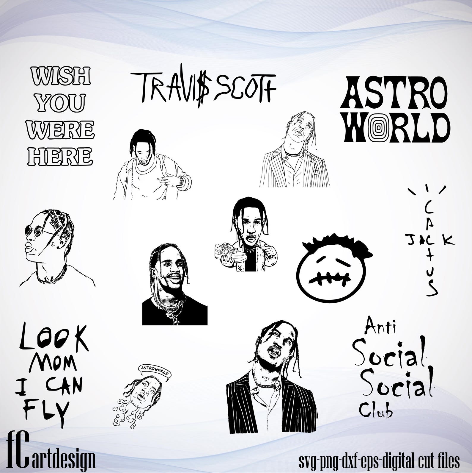 Travis Scott Svg Bundle, Travis Scott Png, Travis Scott Stickers ...