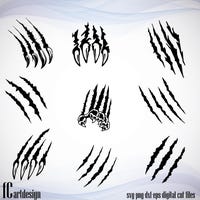 Claw Scratches SVG PNG PDF, Scratch Svg, Claw Marks Svg, Tiger Scratch ...