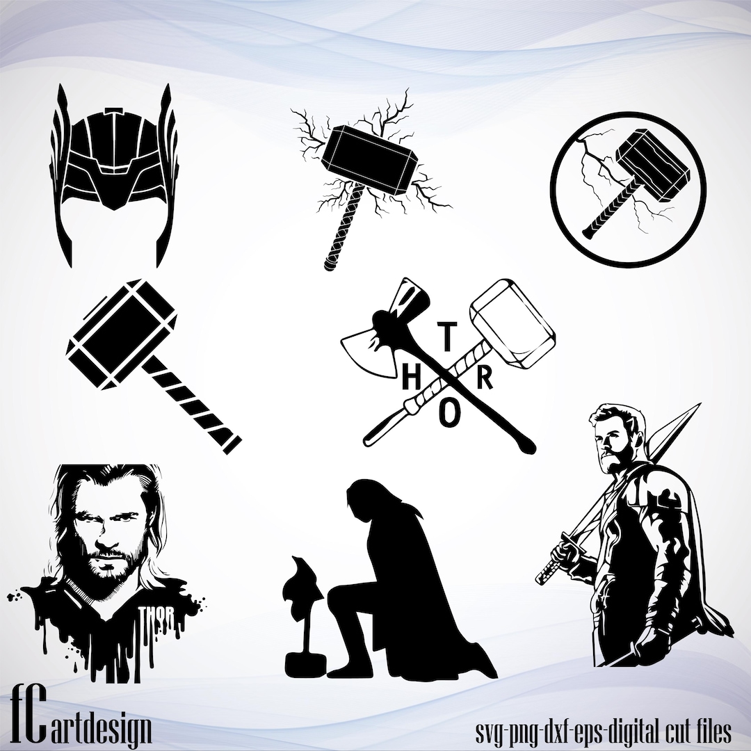 Thor Hammer Svg – Thor Svg – Hammer Clipart – Lightning Svg – Thor Sign ...