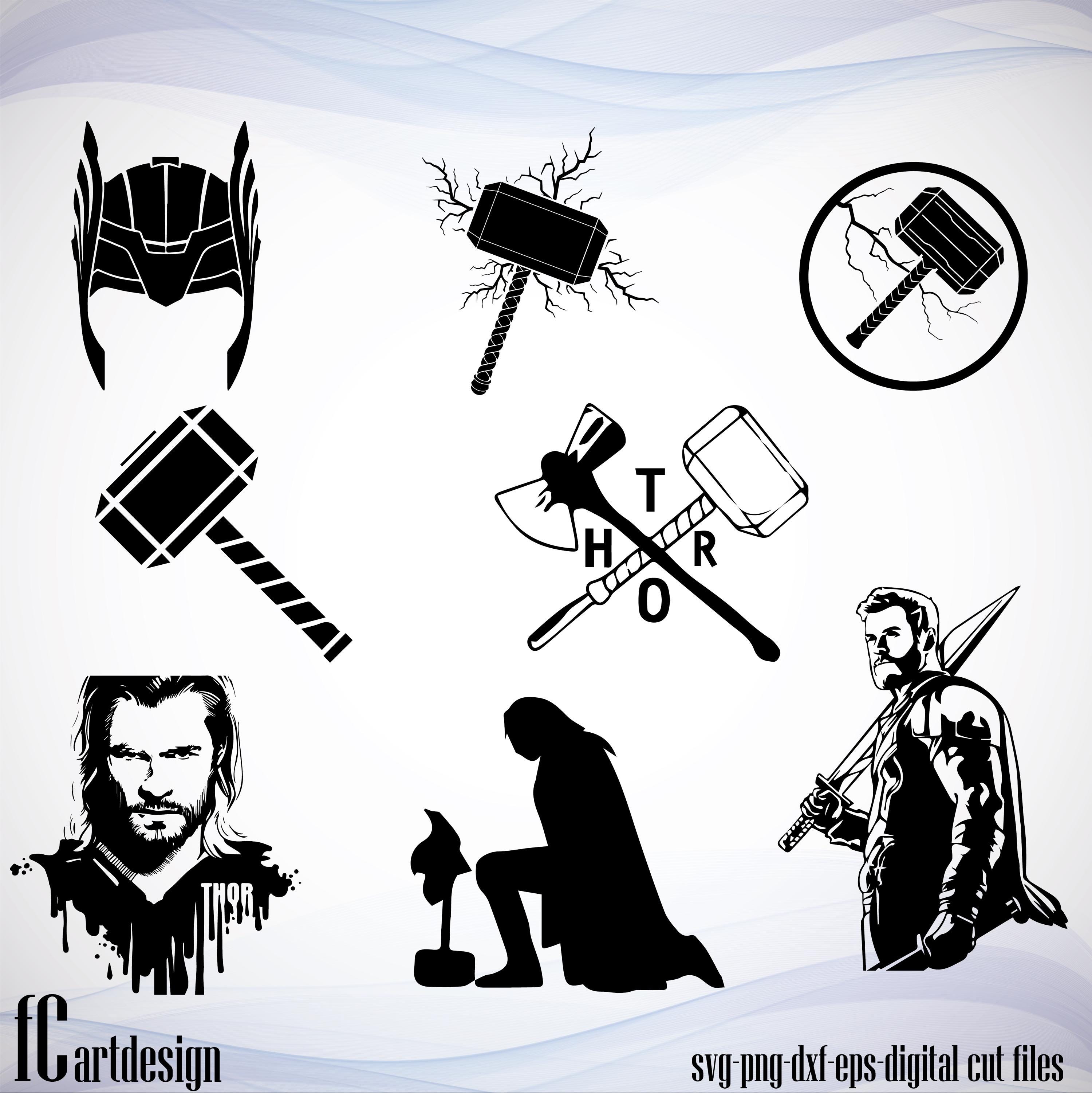 Thor Hammer Svg – Thor Svg – Hammer Clipart – Lightning Svg – Thor Sign ...