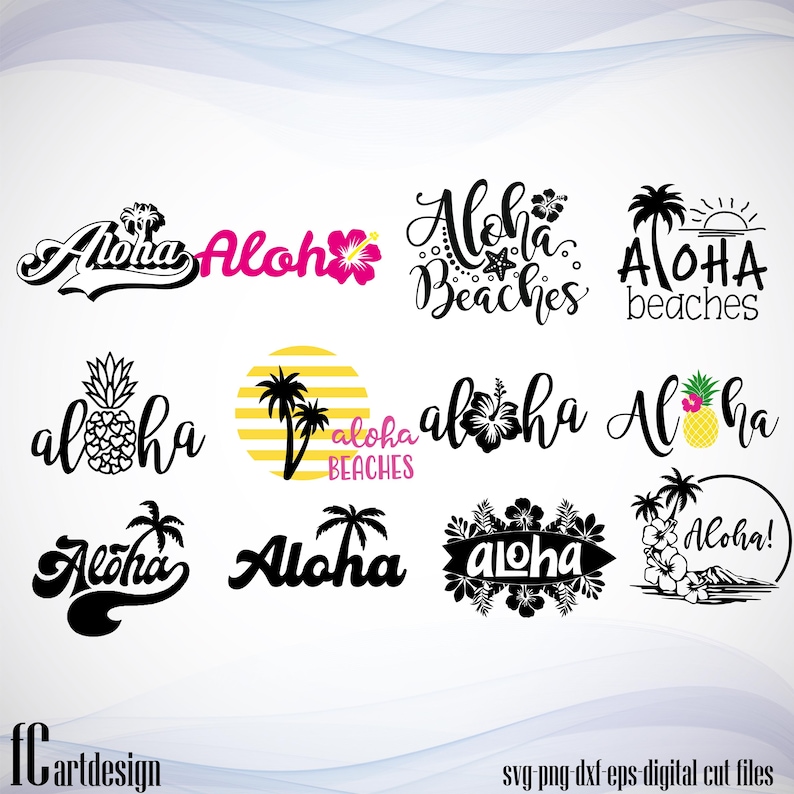 Aloha Svg Bundle, Aloha Beaches Svg, Aloha Summer, Cut File, Cricut ...