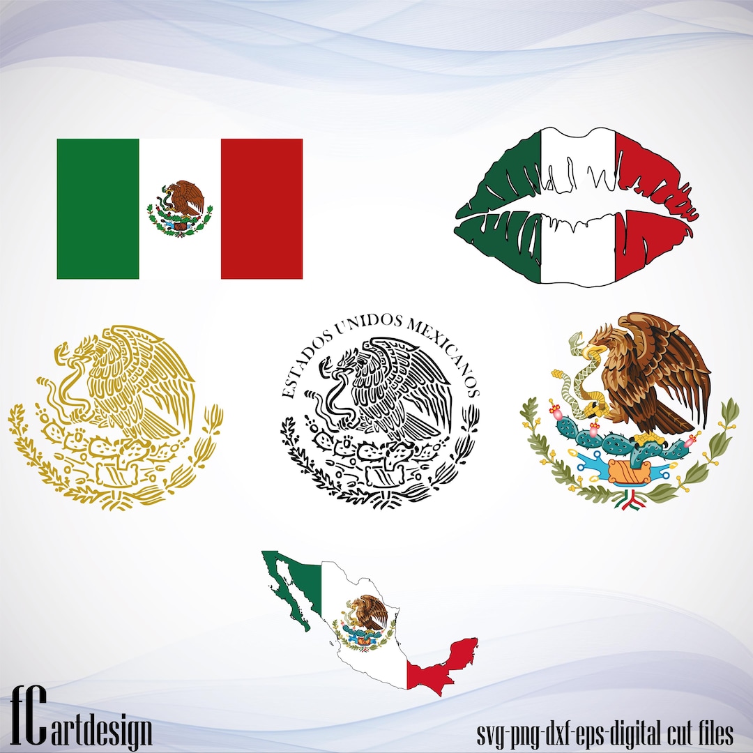 Mexico Svg, Mexico Flag Svg Bundle, Heart, Lips, Glasses, Heartbeat ...