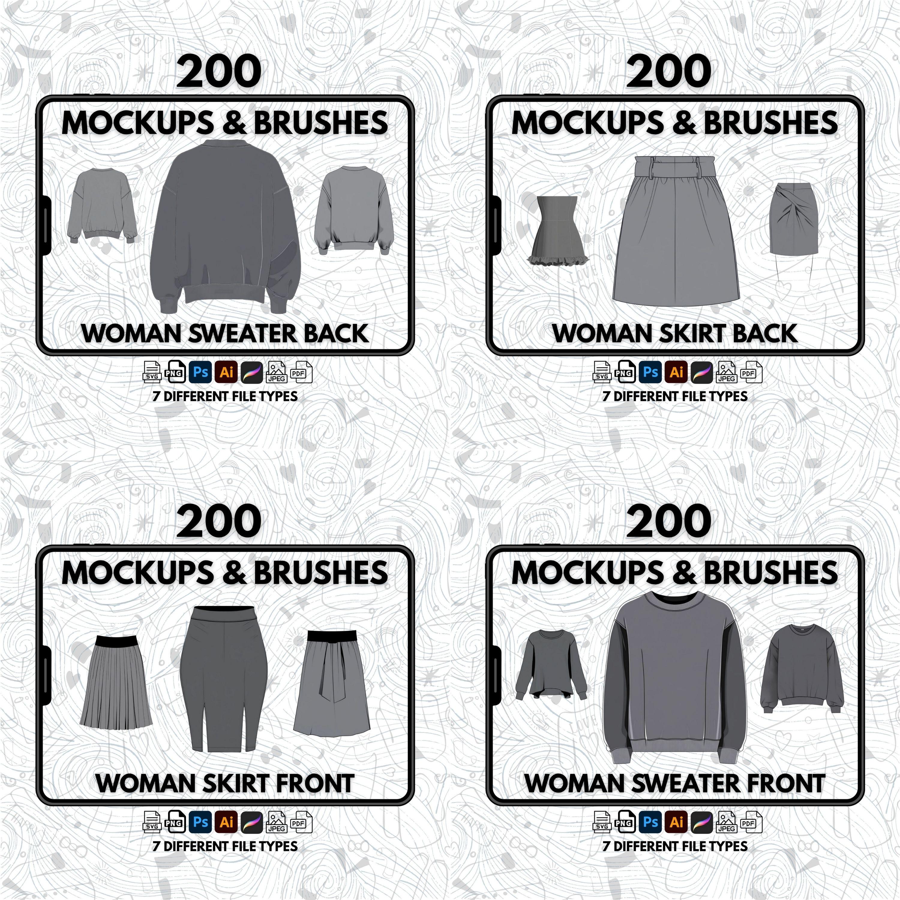 ALL IN ONE - 3500+ Clothing Mockup Set, Fashion Design Bundle ...