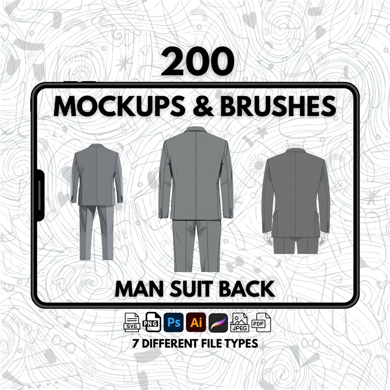 200 Man Suit Back Mockups/stamps, Man Suit Back Mockups, Man Suit Back ...