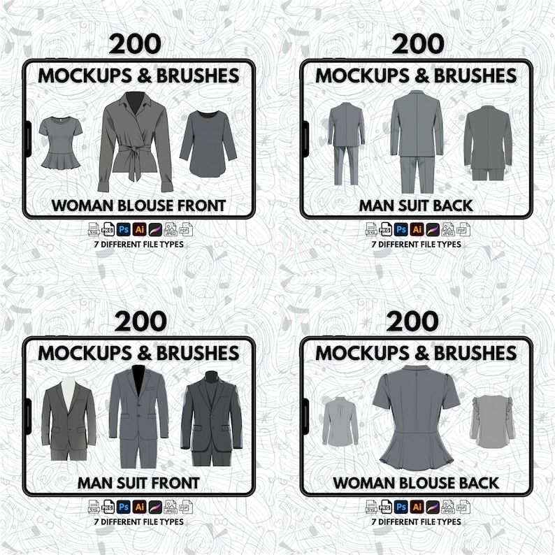 ALL IN ONE - 3500+ Clothing Mockup Set, Fashion Design Bundle ...