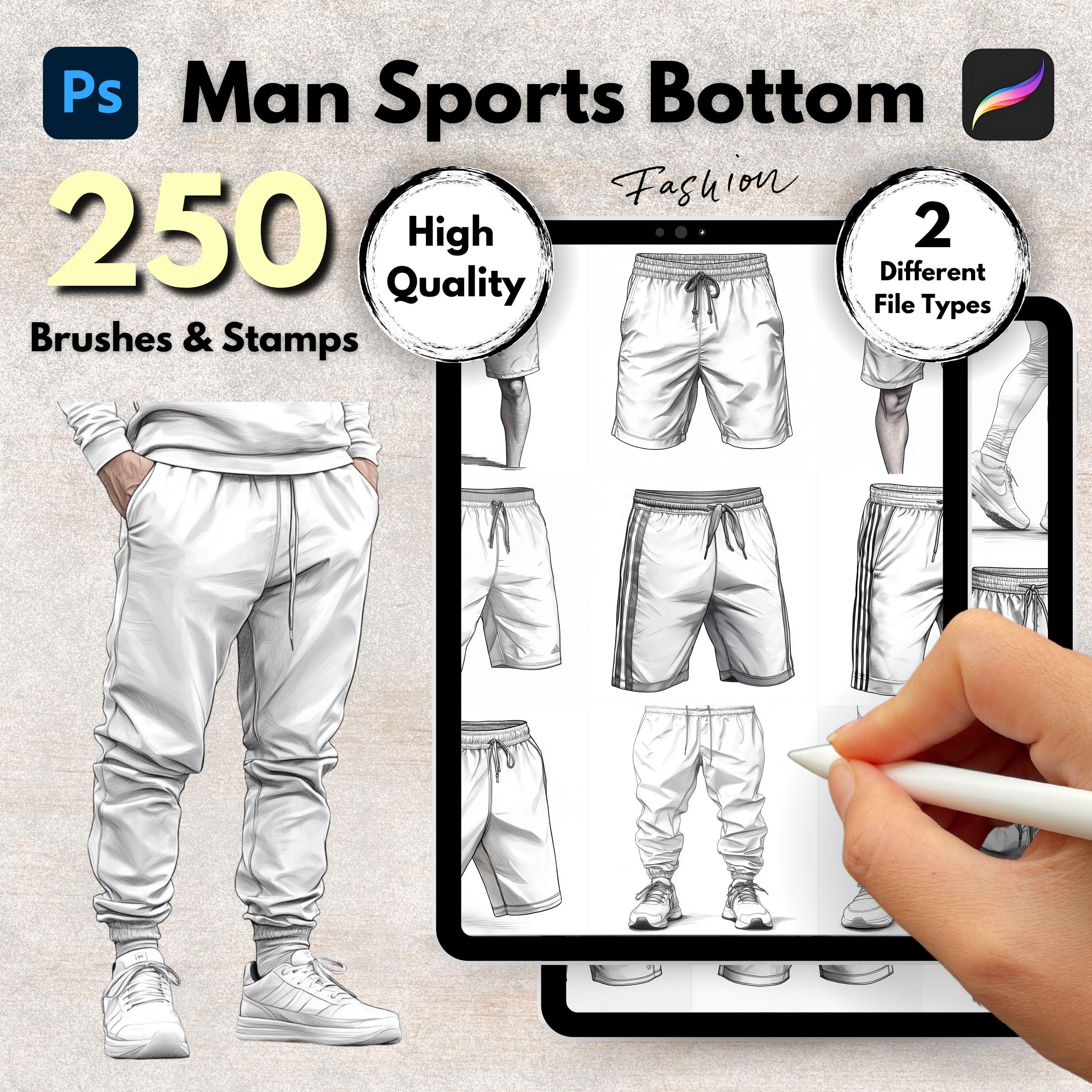 250 Man Sport Bottom Stamps - Procreate & Photoshop Men Brushes ...