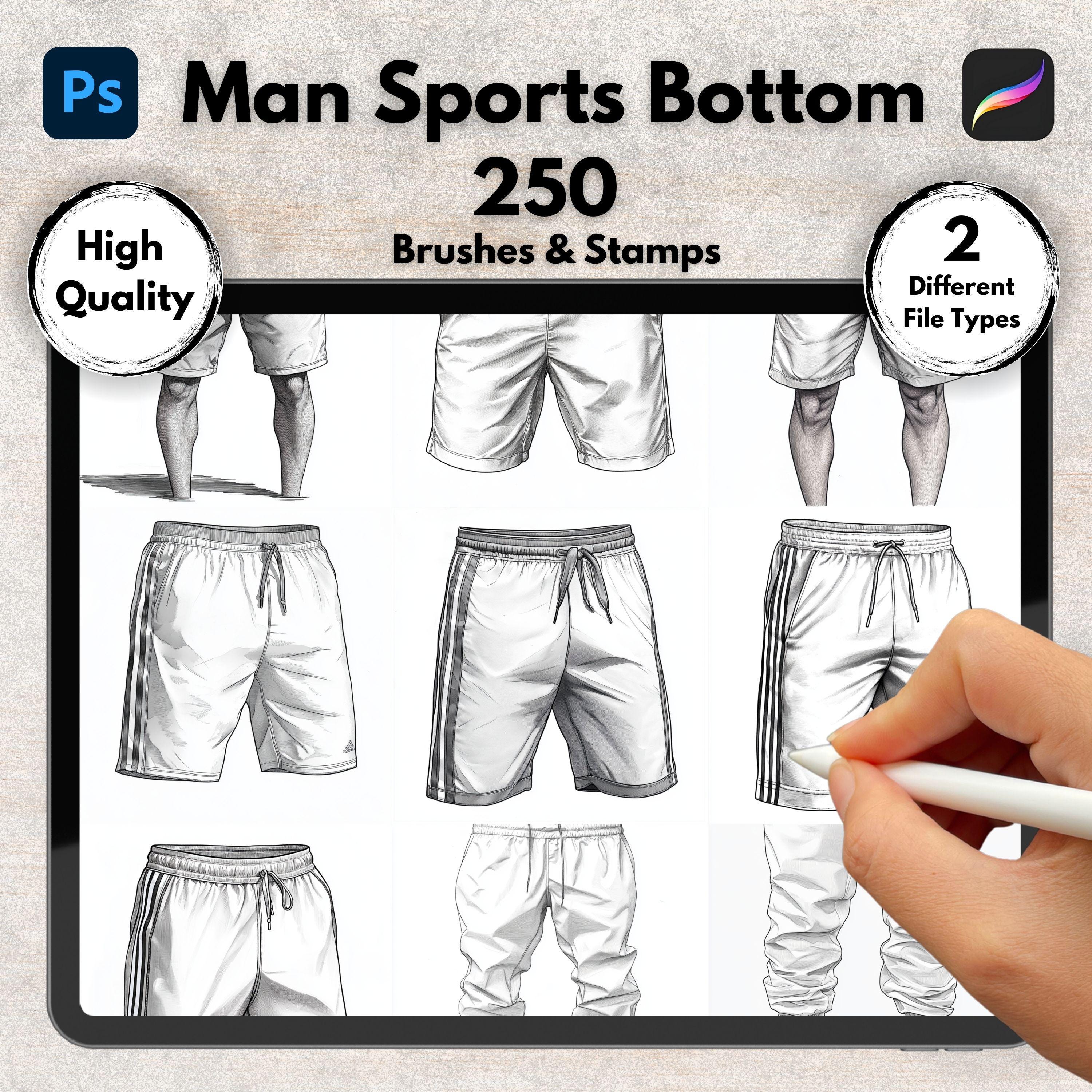 250 Man Sport Bottom Stamps - Procreate & Photoshop Men Brushes ...