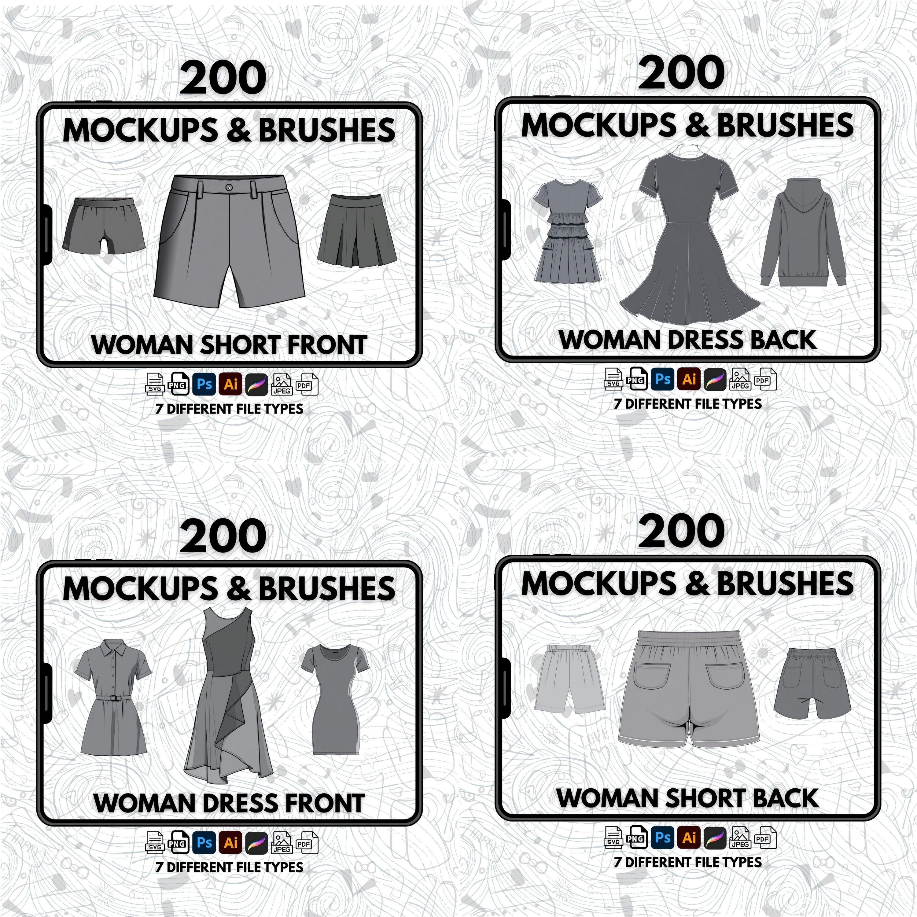 ALL IN ONE - 3500+ Clothing Mockup Set, Fashion Design Bundle ...