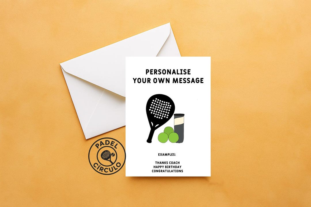 Personalised Padel Tennis Birthday Card - Personalisation Available - Etsy