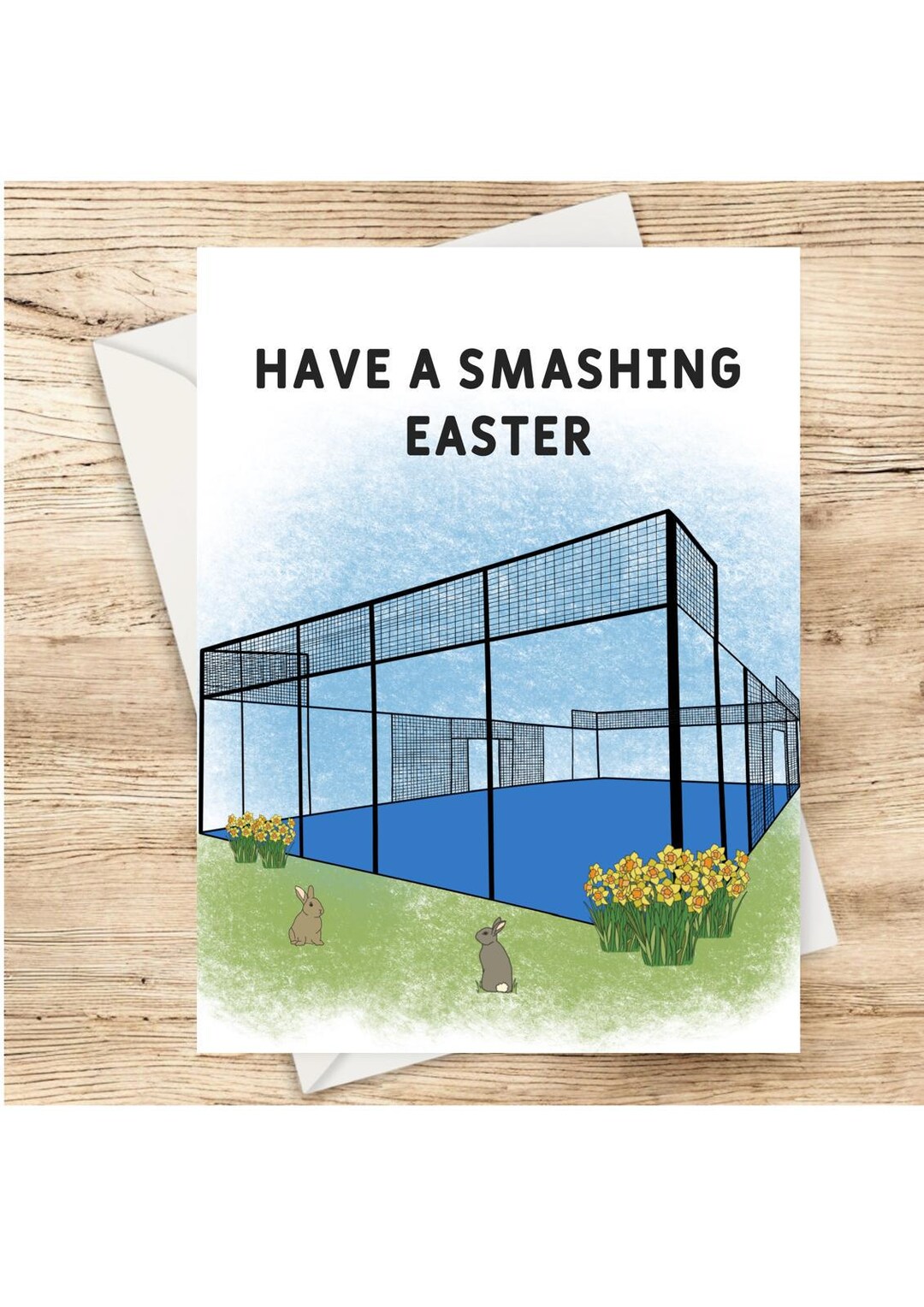 Easter Bunny Padel Tennis Card Birthday, Easter and All Other Occasions ...