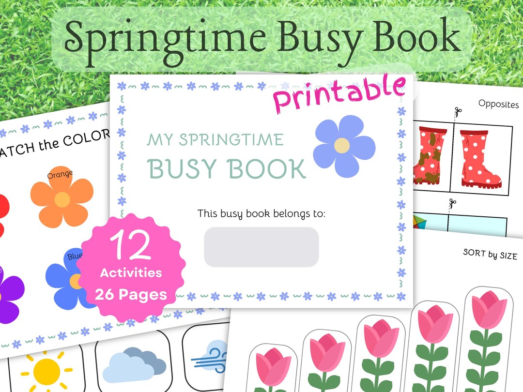 Springtime Busy Book - Quiet Book for Toddlers & Preschoolers ...