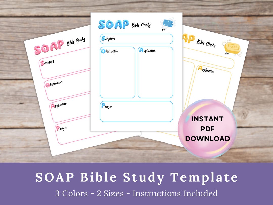 SOAP Bible Study Template - Printable Bible Study Guide - Digital ...