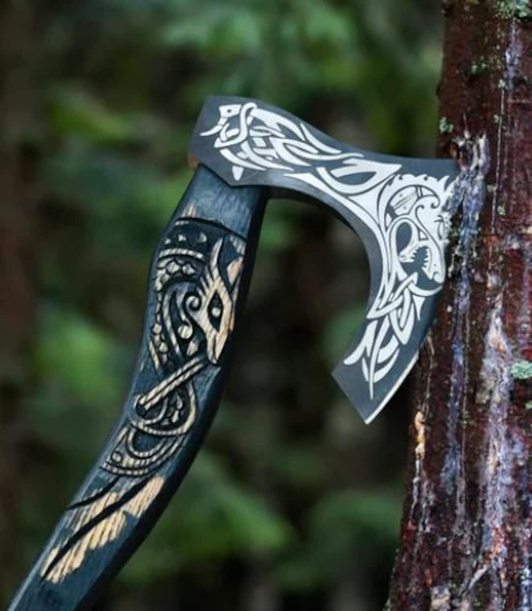Handmade Custom Tomahawk Ragnar Battle Axe Handcrafted High Carbon Steel Viking Axe Ragnar ...