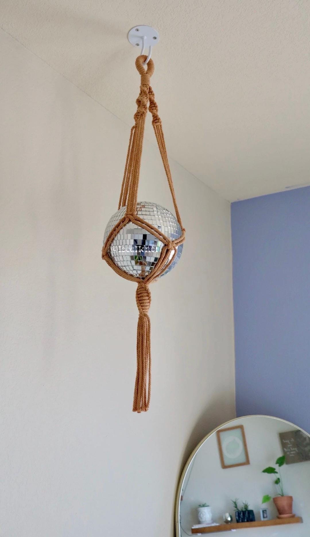 Disco Ball Hanger, Macrame Mirror Ball Hangers, Boho Party Decor ...