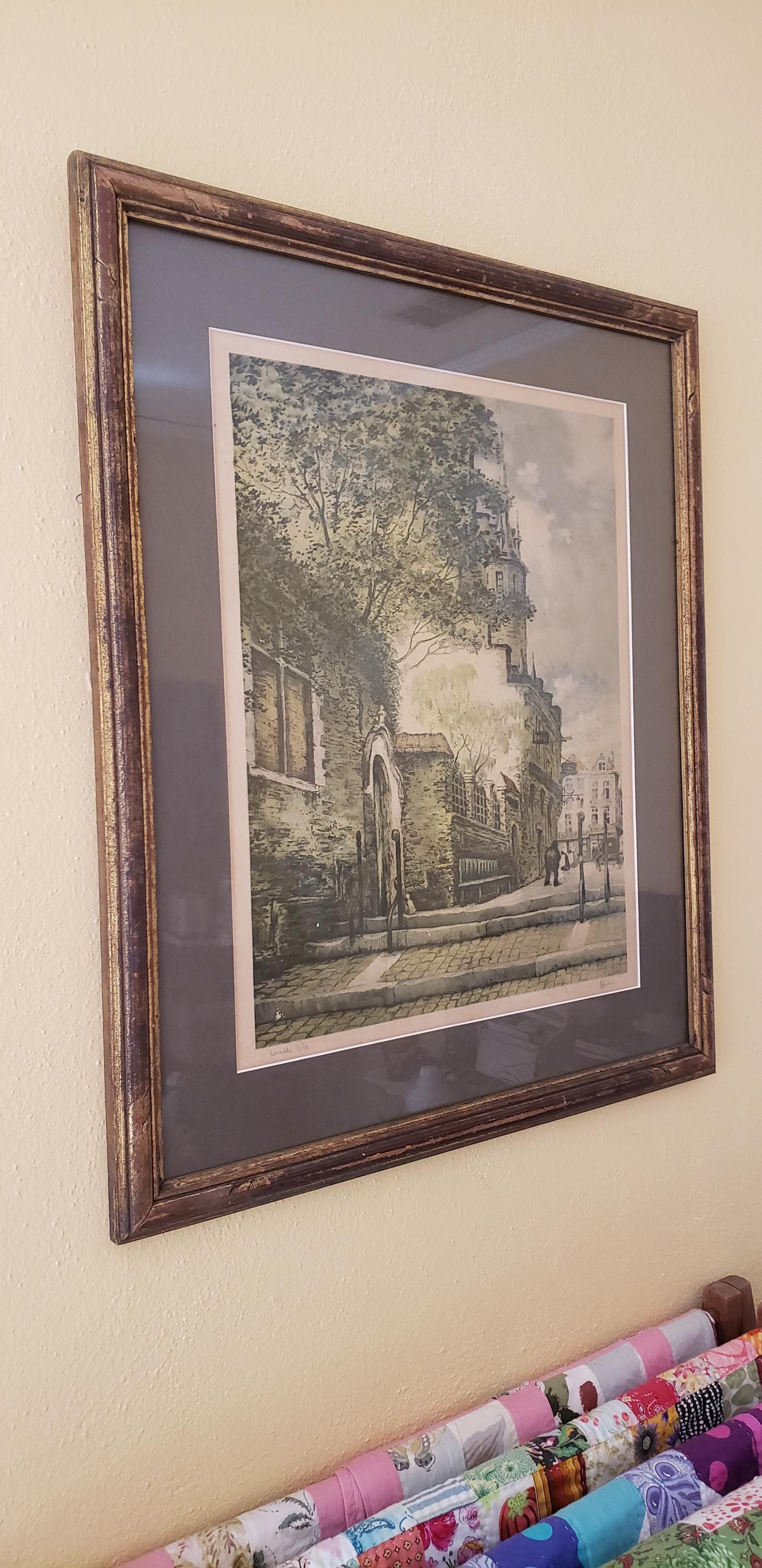 Vintage French Corniche D'or Scene Litho Print With Original Frame - Etsy