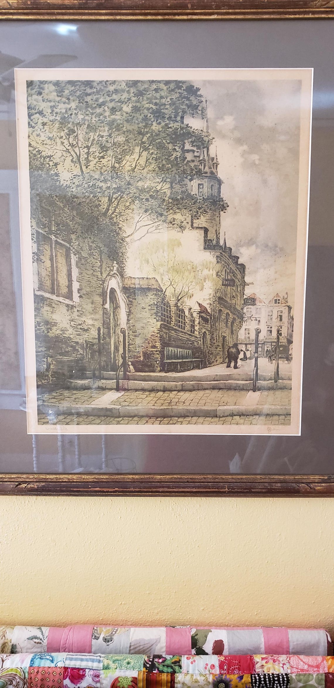 Vintage French Corniche D'or Scene Litho Print With Original Frame - Etsy