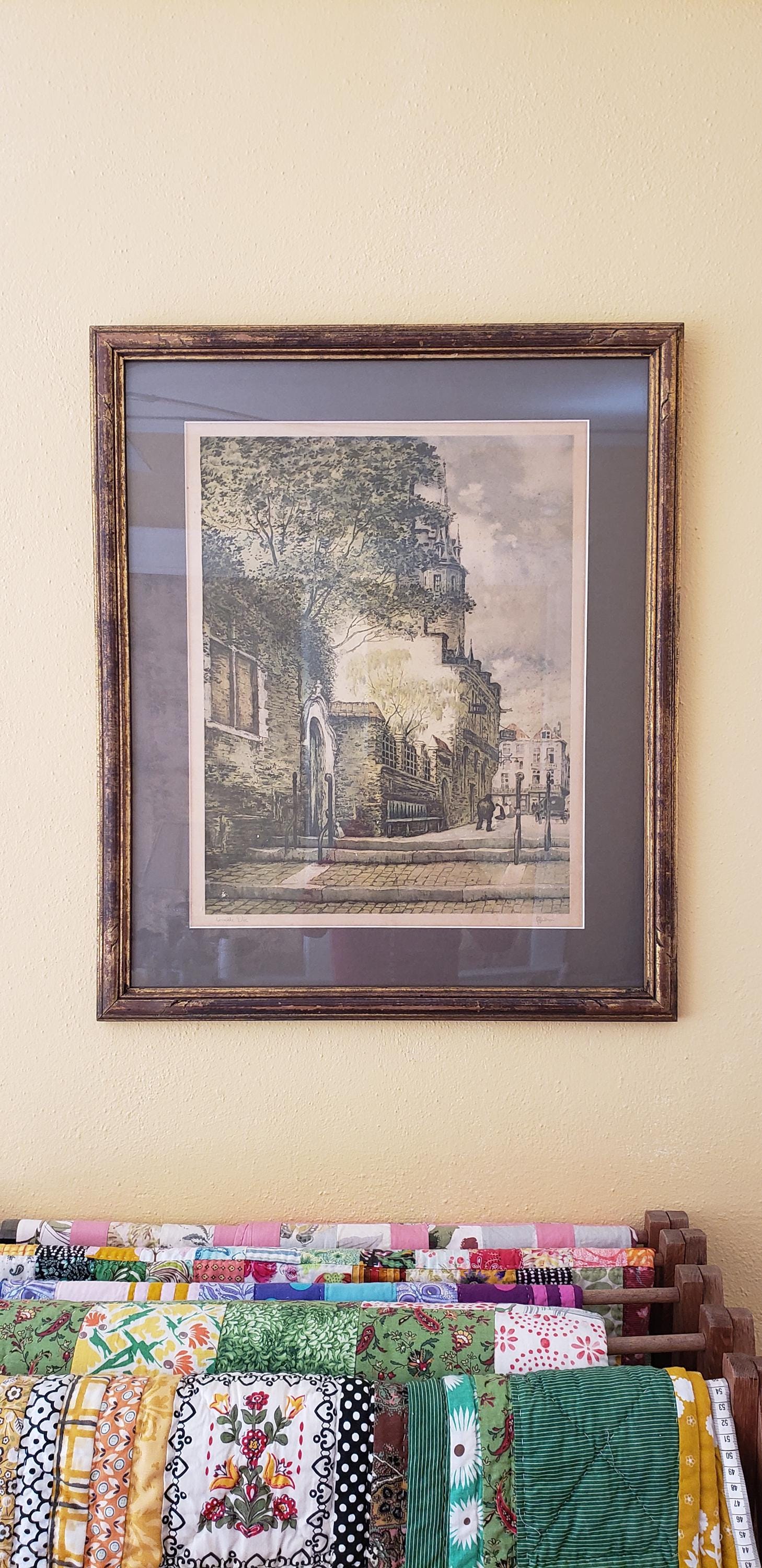 Vintage French Corniche D'or Scene Litho Print With Original Frame - Etsy