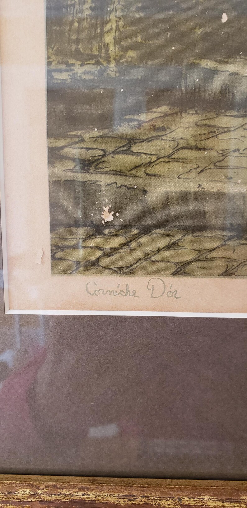 Vintage French Corniche D'or Scene Litho Print With Original Frame - Etsy