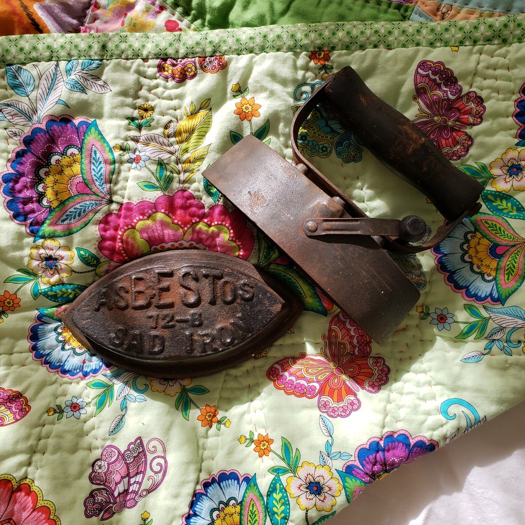 Antique "asbestos" Cast Iron Two Part Sad Iron Bookend Bench Weight ...