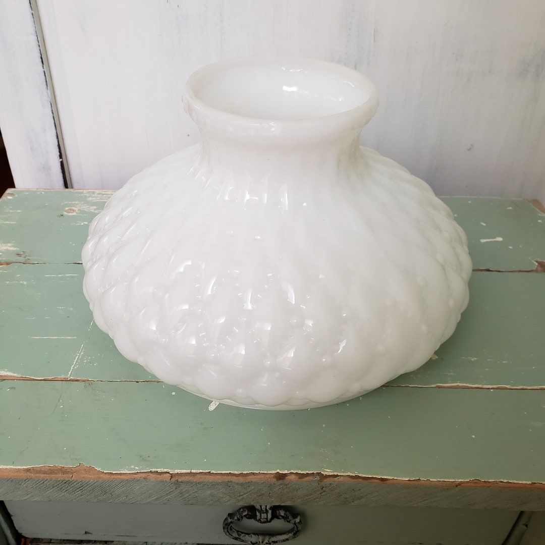 Antique GWW Style Milk Glass Replacement Globe Quilted Diamond Pattern ...