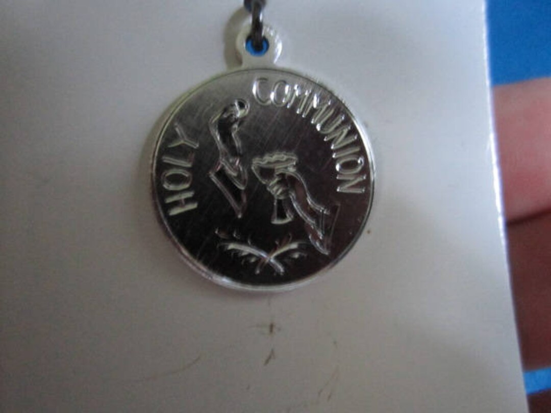 Vintage 1960s Sterling Silver Christian Holy Communion Pendant New Old ...