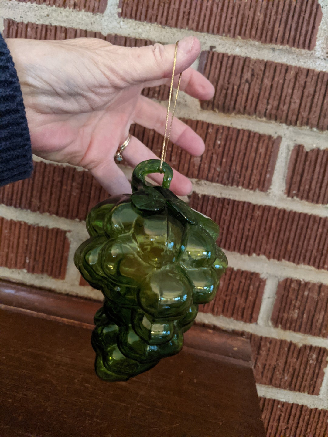Vintage Large Green Glass Grapes Cluster Ornament - Etsy