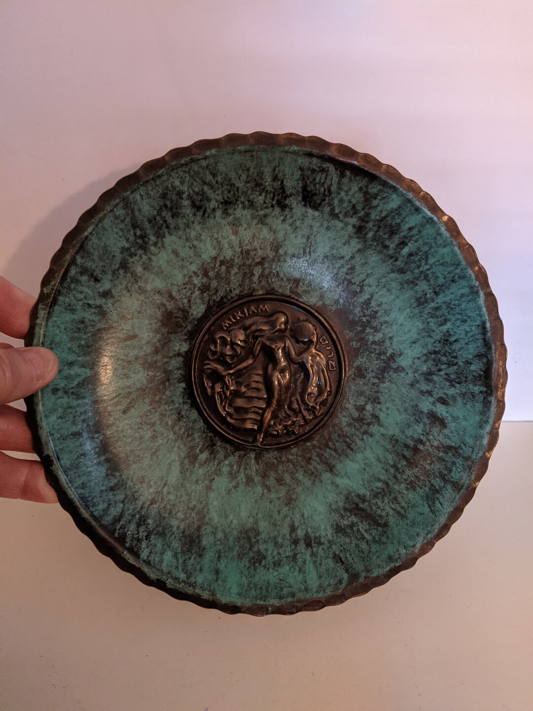 Vintage Round Metal Wall Plaque With Woman "miriam" Design - Etsy