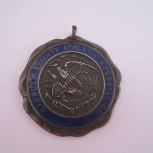 Antique Sterling Silver Enamel Track Race Medal Carroll County Illinois ...