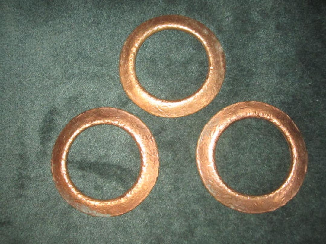 Vintage Heavy Solid Cast Metal Lot of 3 Matching Rings Estate Finding ...