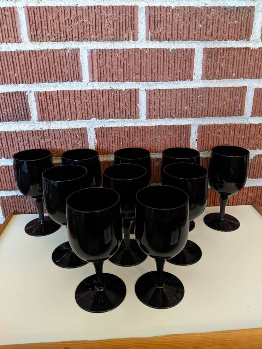 Vintage 1960s/70s Morgantown Glass Ebony Vision Stemware Lot of 10 Wine ...