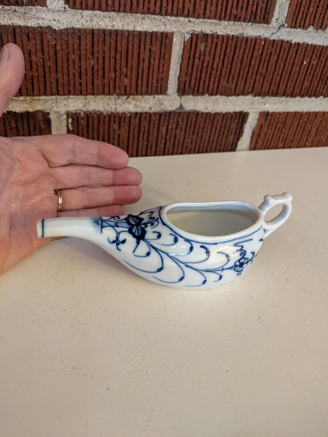 Vintage Porcelain Blue Onion Infant Pap Feeder - Etsy