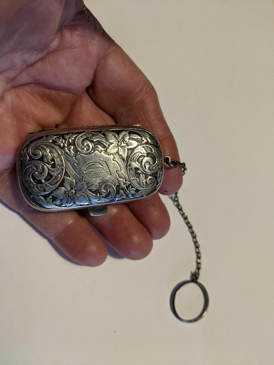 Antique Sterling Silver Art Nouveau Coin Holder Case With Monogram - Etsy