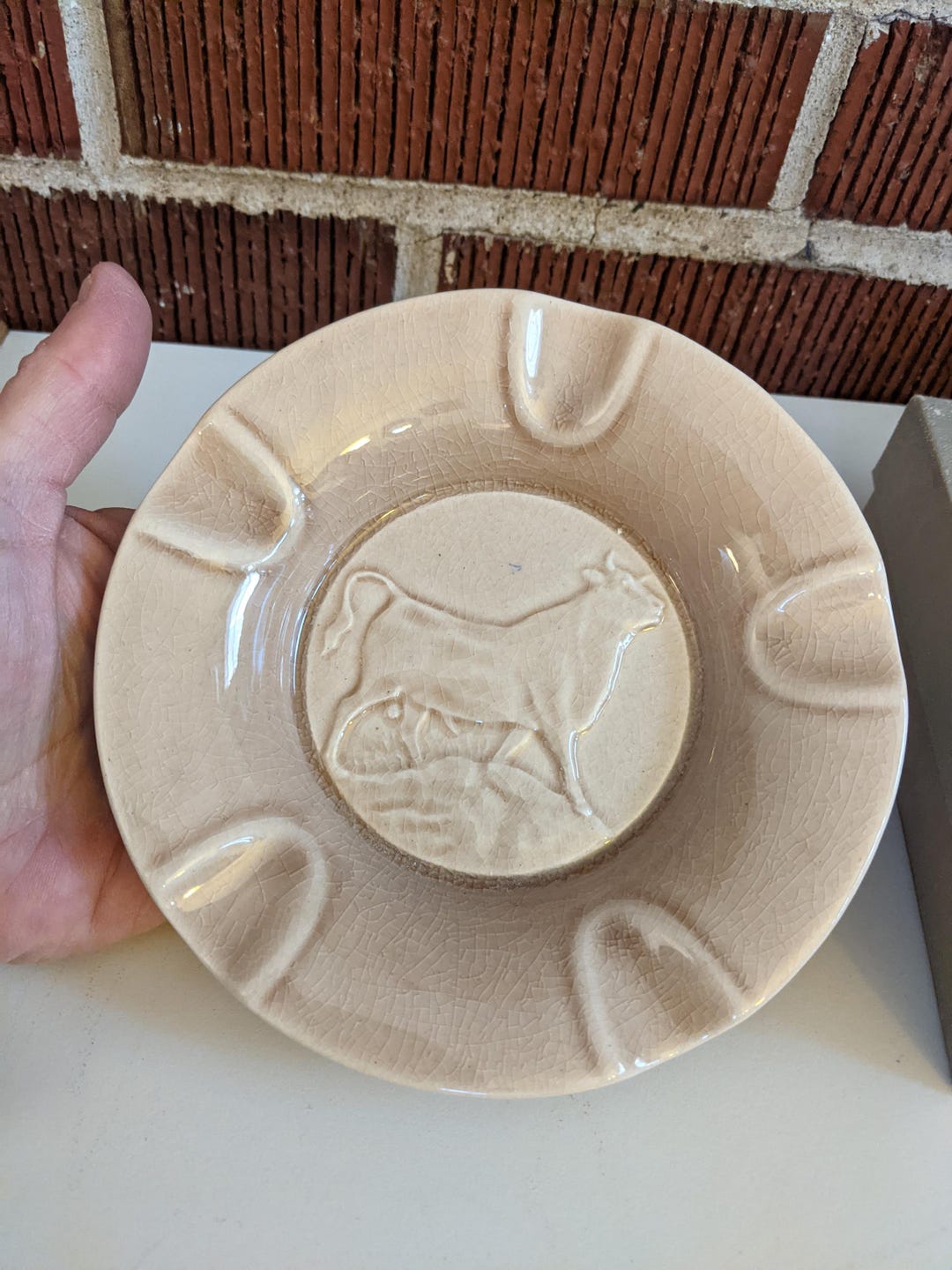 Vintage Rookwood Pottery Boss Bull Advertising Ashtray Ohio Butler's ...