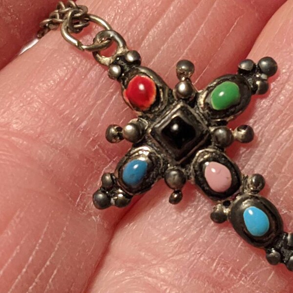 Enamel Cross Pendant - Etsy