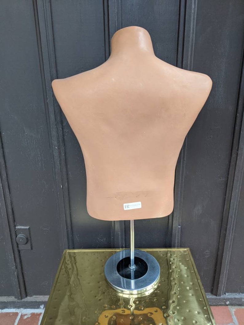 Vintage Composition Male Torso Mannequin Store Display on Chrome Stand ...