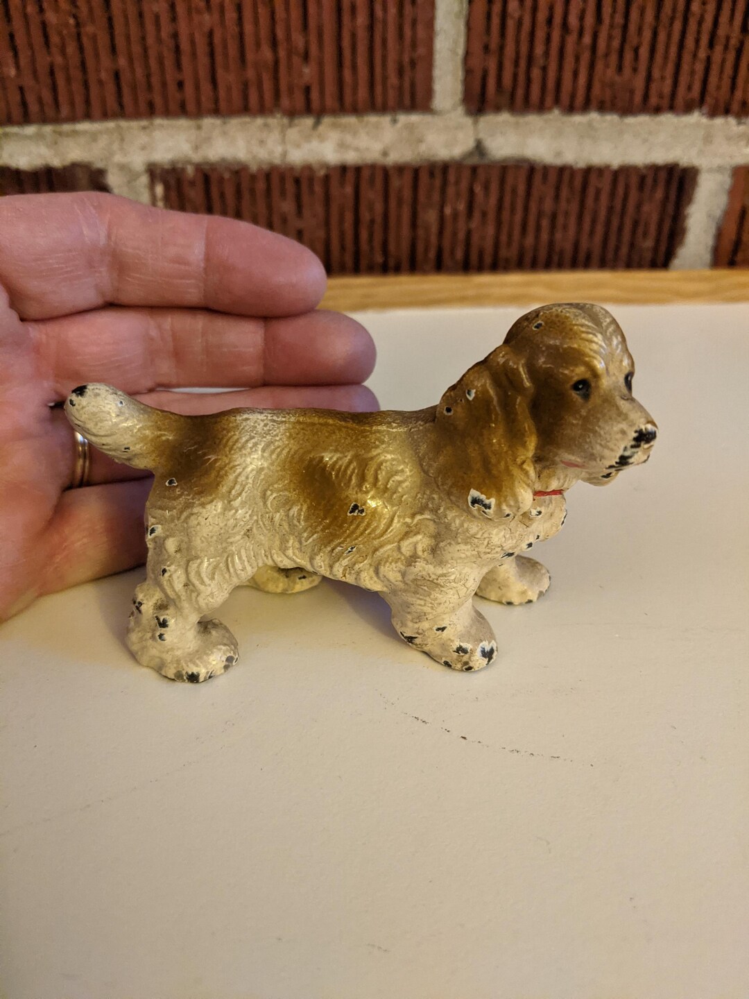 Vintage Hubley Cast Iron Small Figural Springer Cocker Spaniel Dog ...