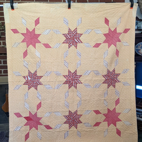 Red and Yellow Quilt - Etsy