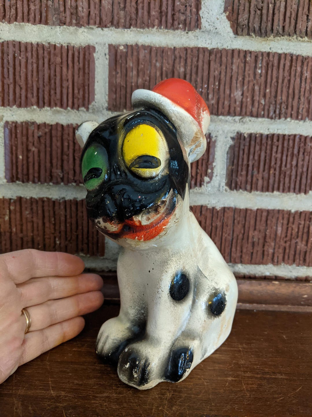 Vintage 1930s Carnival Prize Chalkware Bonzo Bulldog Pug Figure - Etsy