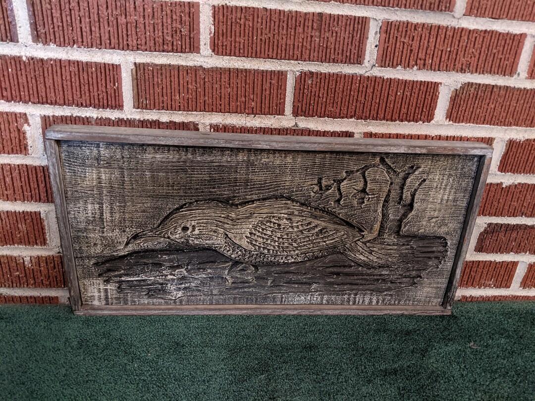Vintage Bas Relief Distressed Bird Wood Carving Wall Hanging Panel - Etsy