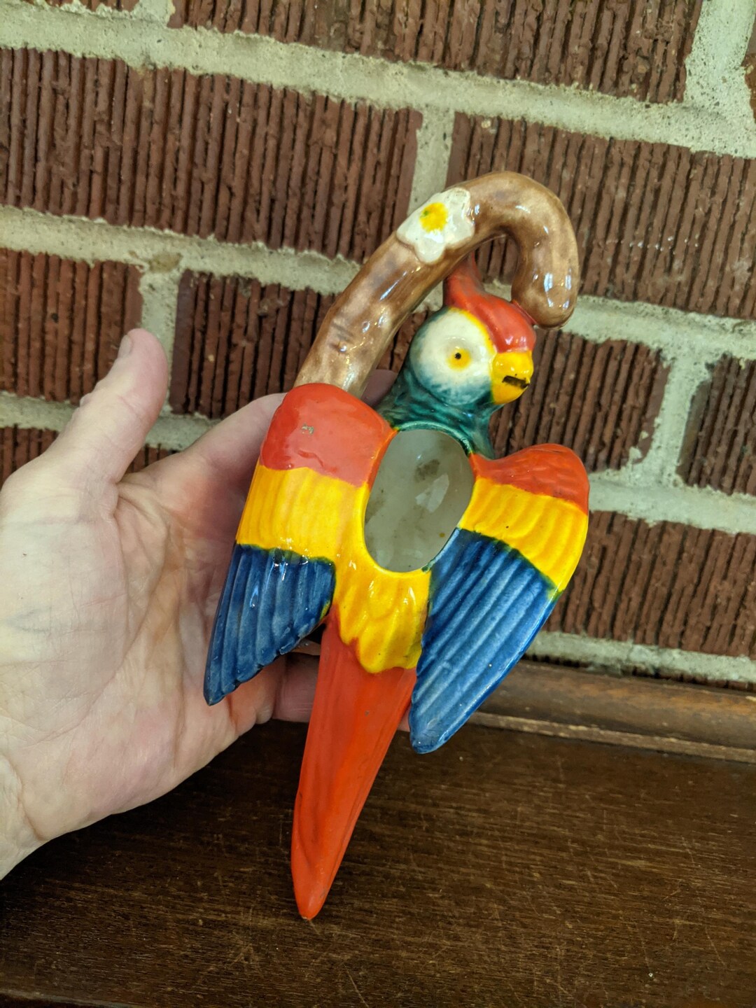 Vintage Colorful Ceramic Parrot Hanging Planter Rooter - Etsy