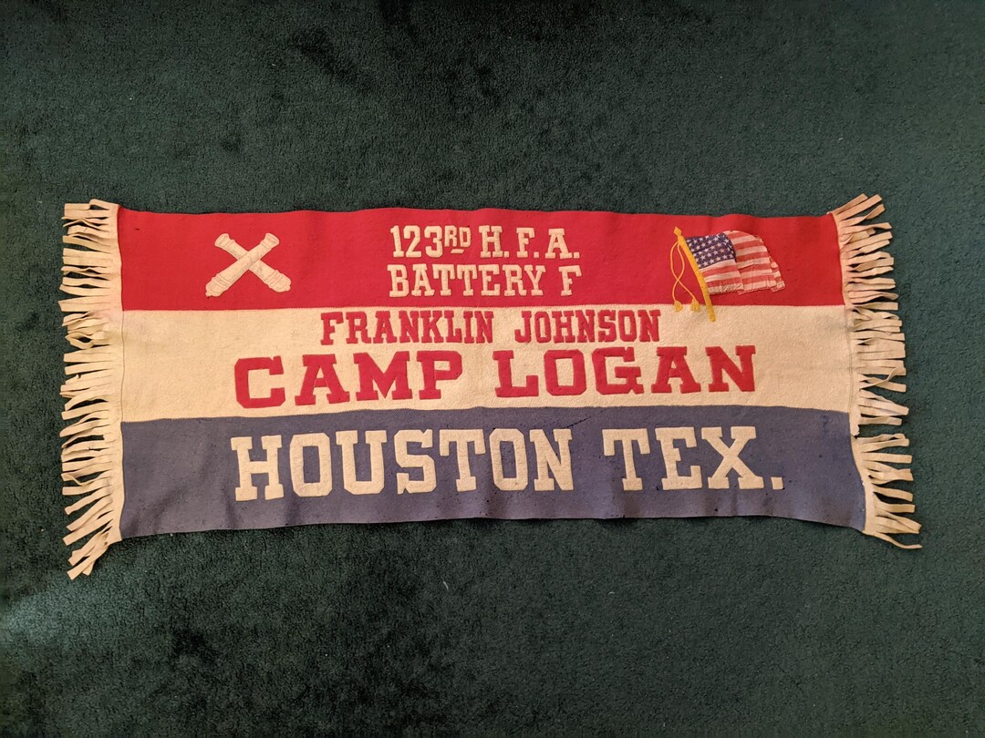 Antique 1910s Houston Texas WW1 Training Camp Logan Historical Applique ...