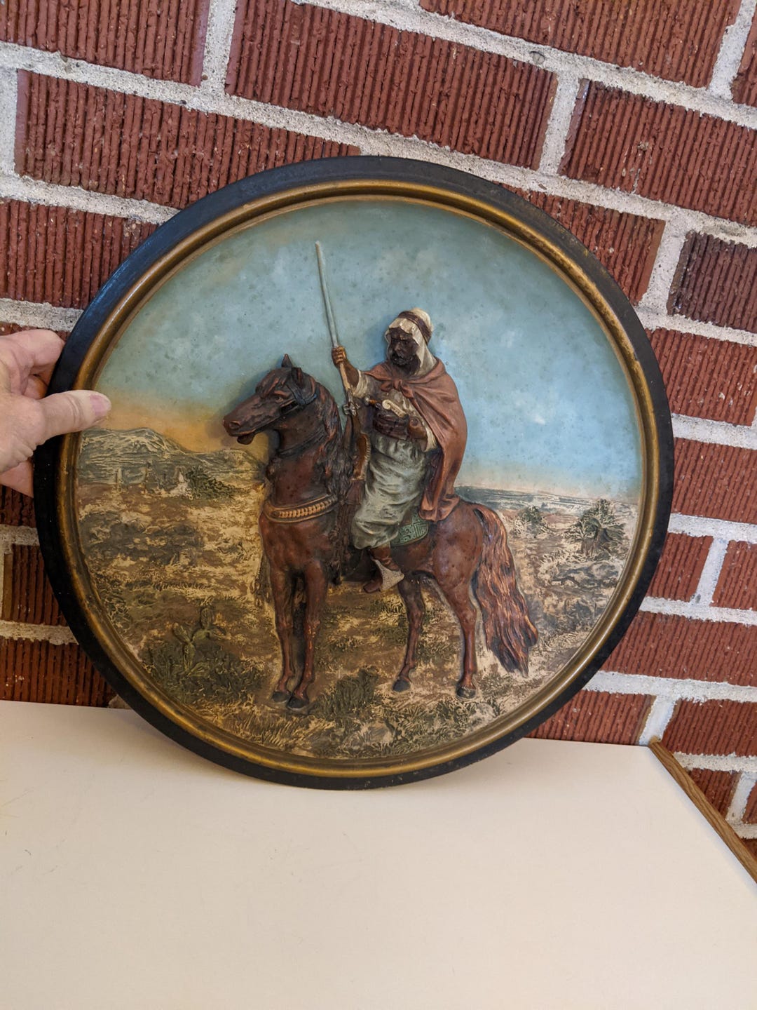 Antique C1910 Musterschutz German Pottery Large 15" Charger With High ...