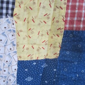 Antique Circa 1900 Primitive Blue Scrap Patchwork Winter Weight Quilt ...