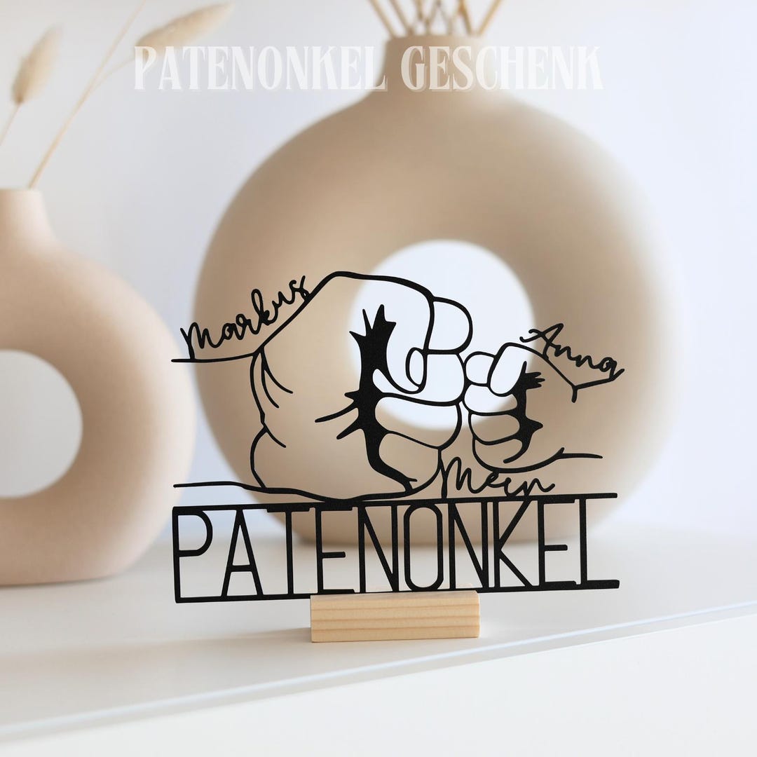 Personalized Godfather Stand – Line Art Decoration With Name ...