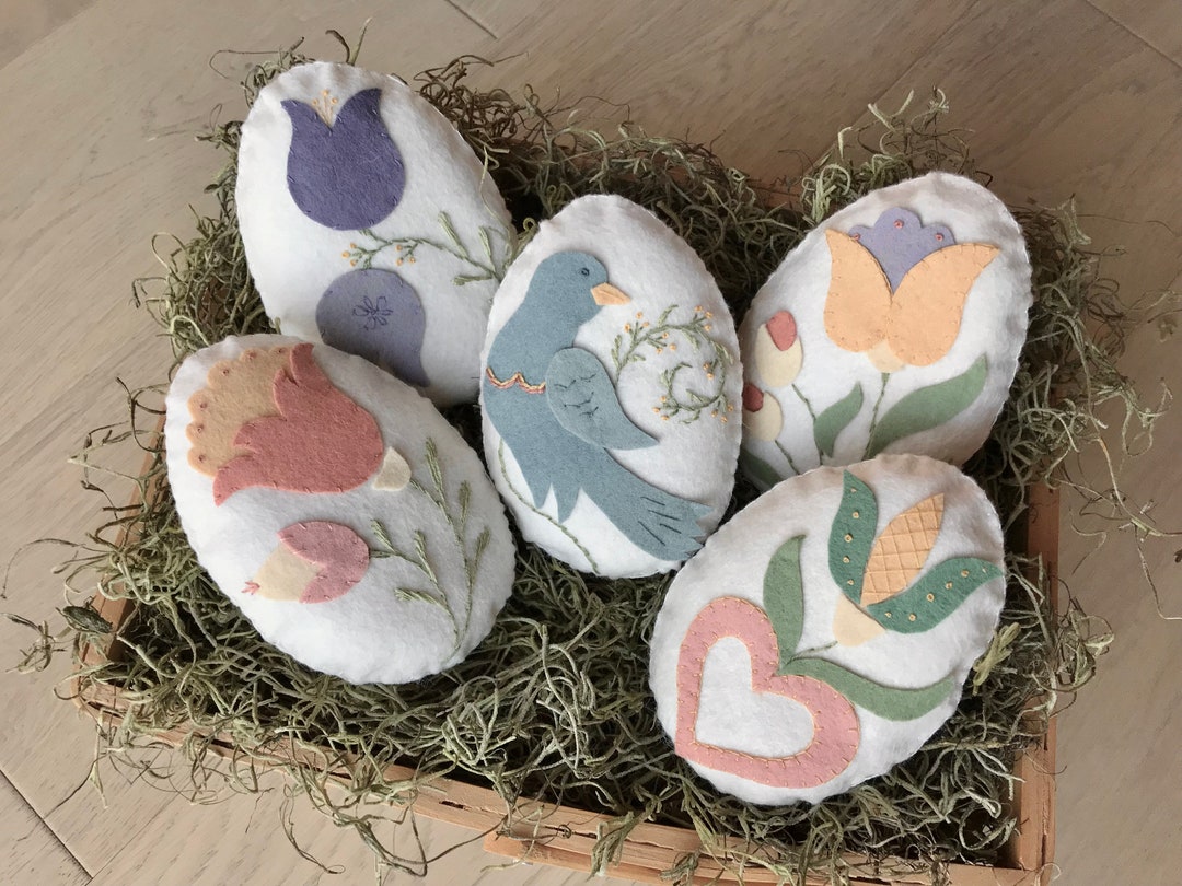 Folk Art Easter Eggs/ Hand Stitched Easter Egg Bowl Fillers - Etsy