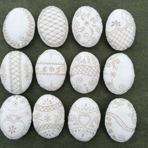 Farmhouse Chic Easter Eggs /hand Embroidered/easter Bowl Fillers/you Pick Color Customization - Etsy