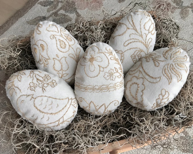 Hand Embroidered Easter Eggs /easter Bowl Fillers - Etsy