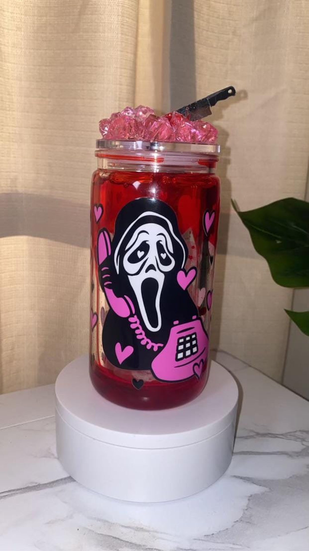 16oz Ghostface Scream Blood Drip Tumbler - Etsy