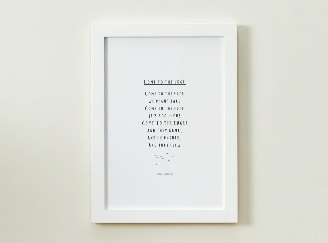 Come to the Edge Poem by Christopher Logue - Etsy